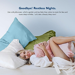 Dafinner 100% Mulberry Silk Pillowcases Queen Size, Set of 2 Black Silk Pillow Cases, Hair and Skin Friendly, Hidden Zipper, Gifts for Women Men, 2 Pack, 20x30 Inches, Moonless Night Black