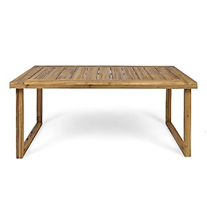 Christopher Knight Home Ann Outdoor 69" Acacia Wood Dining Table, Sandblast Natural Finish