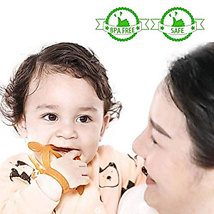 【Never Drop from Hand】 HEORSHE Baby Teething Toys for Babies 0-6 6-12 Months Teethers for Infants Toddlers Silicone Molars Adjustable Wristband Chew Toys for Babies 3 4 5 6 7 8 9 10 11 12 Months