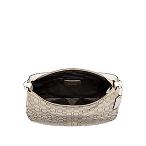 Coach ZIP SHOULDER BAG IN SIGNATURE JACQUARD, Light Khaki/Chalk/Imitation Gold, NS