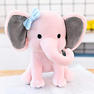 boqopod Stuffed Elephant Animal Plush Toys 9 Inch (Pink)