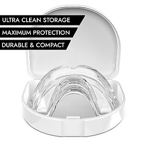 Small Mouth Guard for Women – Custom Fit, Non-Bulky, Moldable – (4) Teeth Grinding Guards & Case – Comfortable Mouthguard, Mouth Guard for Teeth Clenching