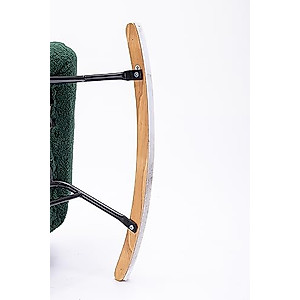 INMOZATA Rocking Chair Nursery Teddy Fabric Upholstered Glider Rocker with High Backrest, Modern Rocking Accent Chair for Nursery/Living Room/Bedroom(Green-Teddy)