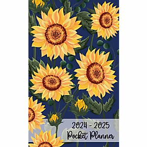 2024-2025 Pocket Planner: Small 2-Year monthly Appointment Notebook Small Size from JANUARY to DECEMBER 24 Months | Personalized Plan & Organizer Schedule for Purse - Sunflower Cover