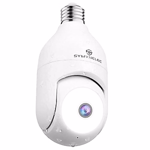 360 Light Bulb Security Camera Outdoor Weatherproof, 2K 4MP 2.4GHz Wireless WiFi Light Socket Security Cam Motion Detection Tracking Color Night Vision 2 Way Talk Easy Install Works with Alexa Google