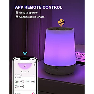 BABYMUST Baby White Noise Machine, Sound Machine with Night Light for Baby Sleeping, 34 Soothing Sounds, App Remote Control, Set Wake up & Sleep Schedule, Timer, Rechargeable, Portable for Travel