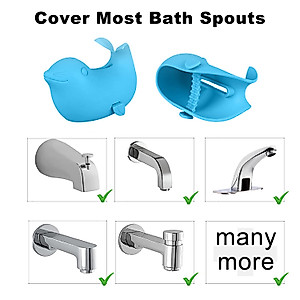 Bath Spout Cover - Tub Faucet Cover Baby - Bathtub Faucet Cover for Kids - Kids Bathroom Accessories Tub Faucet Protector for Baby - Soft Silicone Spout Cover Blue Sea Lions