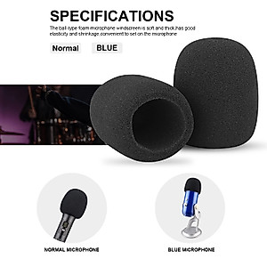 5 Pack Foam Mic Cover Handheld Microphone Windscreen （Black)