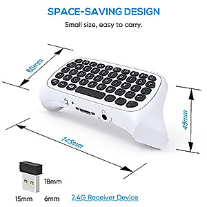 FYOUNG Controller Keyboard for Xbox Series X/Series S/One/S/Controller Gamepad, 2.4Ghz Mini QWERTY Controller Keyboard Gaming Chatpad with Audio/Headset Jack for Xbox Series X/S Controller