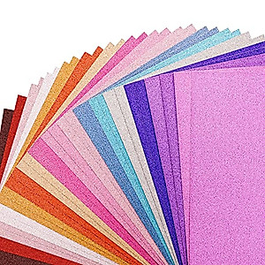 Color Card Stock Paper Linen Texture Mixed Glitter for Craft, Compatible with Cricut Explore Air