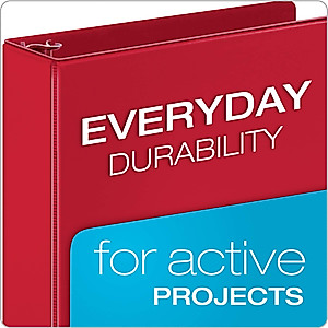 Cardinal 3 Ring Binders, 2 Inch Binder with Round Rings, Holds 475-Sheets, ClearVue Covers, Non-Stick, PVC-Free, Assorted Colors, 4 Pack (29311)