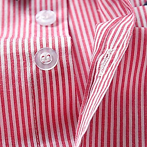 Baby Boys Gentleman Pants Clothing Set Long Sleeves Stripe Shirt+Suspender Pants+Bow Tie Toddler 4Pcs Set (Pink, 4-5T/110)