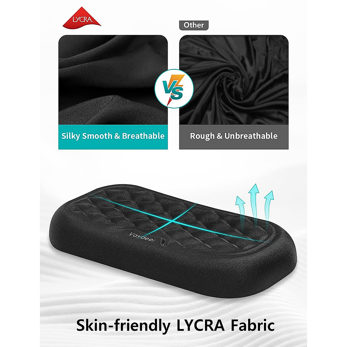 Vaydeer Wrist Rest for Keyboard and Mouse, Computer Ergonomic Wrist Support Pad, Soft Memory Foam Arm Cushion for Desk, Palm Hand Office Laptop Typing