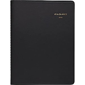 AT-A-GLANCE 2023 RY Open Scheduling Weekly Planner, Black, Medium, 6 3/4" x 8 3/4"