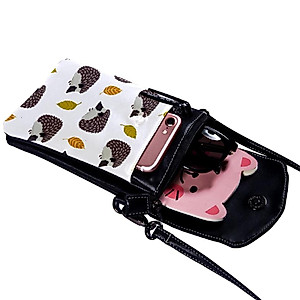 MAPOLO Cute Hedgehog Pattern Women Small Crossbody Bag Cell Phone Purse Wallet for Women Girls