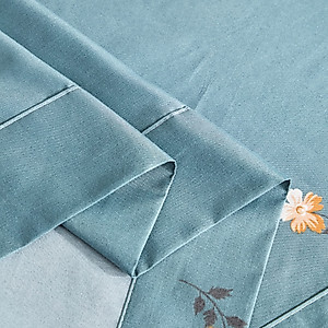 Floral Comforter Sheet Set Bed in a Bag 6 Pieces Twin Size Red Flowers Microfiber Summer Bedding Set (1 Comforter 2 Pillow Shams 1 Flat Sheet 1 Fitted Sheet 1 Pillowcases)