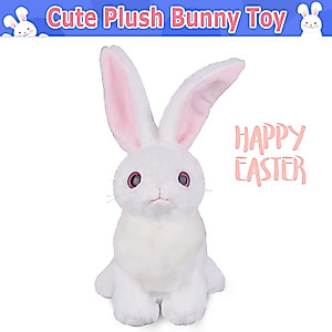 Marsjoy 12" White Easter Bunny Plush Toy, Soft Stuffed Animal Rabbit, Realistic Gift for Kids, Toddlers, Baby