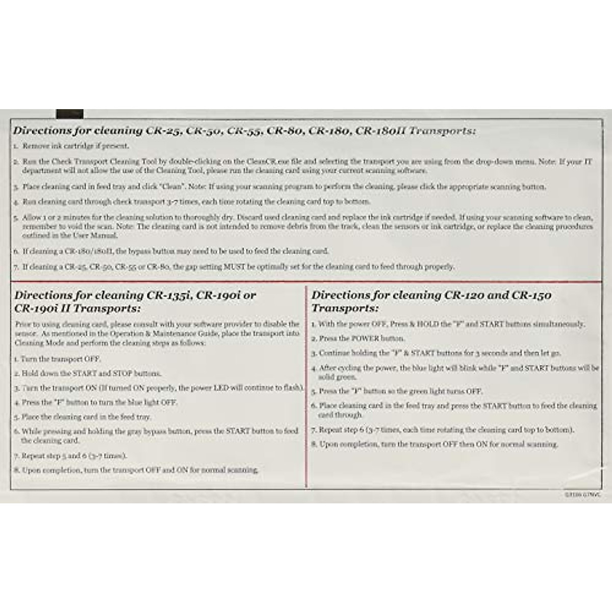 Cleaning Cards for Canon CR-Series Check Scanners (Box of 15)