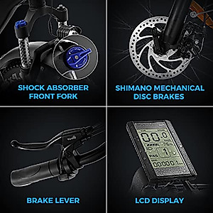 SAMEBIKE 750W Fat Tire Electric Bike 26'' Electric Mountain Bike 48V 15AH Battery with 3A Fast Charger, 28MPH Adult Electric Bicycles Suspension Fork, Shimano 7 Speed Shifting for Trail Riding