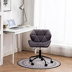 Roundhill Furniture Eldon Diamond Tufted Adjustable Swivel Office Chair, Gray