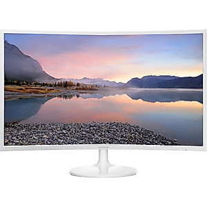 2022 Newest Samsung Flagship 27" FHD Curved LED Backlight Computer Monitor for Business with VGA, HDMI, Ultra-Slim Design with Wide Screen, 4ms Response, 60Hz Refresh, 3000:1 Contrast Ratio, White+JVQ