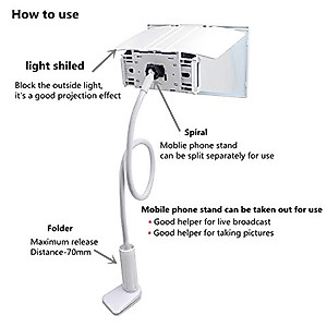 12'' Phone Screen Magnifier,Phone Screen Amplifier Enlarger for Movies, Videos, and Gaming Compatible with All Smartphones(White)