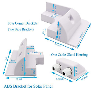 CMYYANGLIN Solar Panel Mounting Brackets ABS Corner Bracket Kit 7PCS, Drill-Free Widely Used on Roofs of RV, Caravans, Vehicles, Camper Vans, Sheds, Garages, Deck of Boats, White
