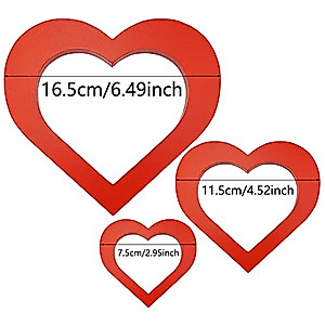 SaktopDeco Red Wooden Heart Centerpiece Red Heart Shape Sign for Romantic Valentines Day Table Fireplace Home Decor