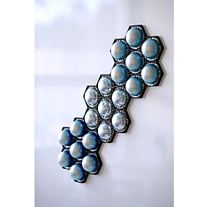 Hemiola Coffee Pod Holders, Honeycomb Capsule Organizer Set Intended for Nespresso Vertuoline Pods, Fridge and Wall Mount, Magnetic and Foam Tape Included, Pack of 3, Holds Up to 21 Pods