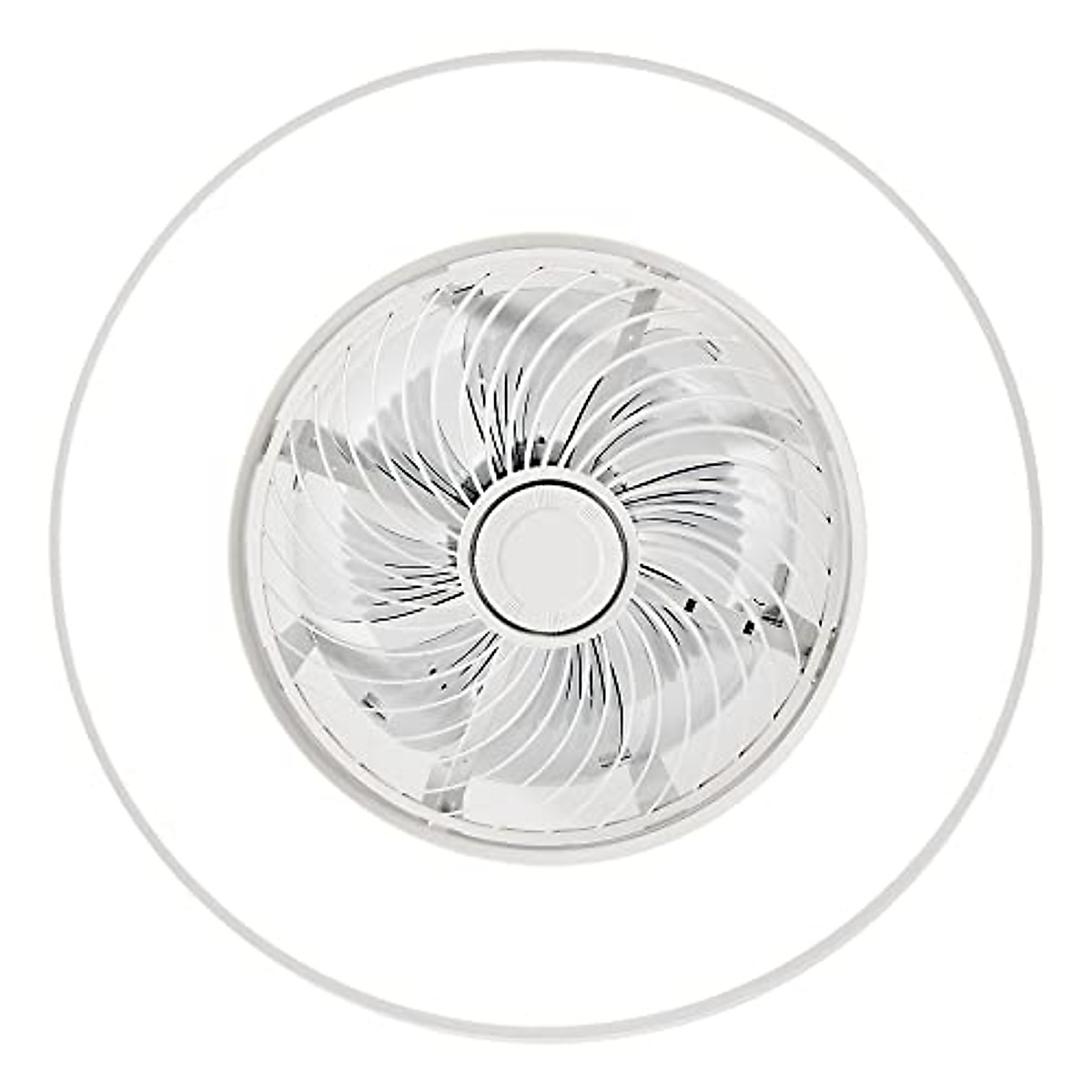 YANASO Upgraded Ceiling Fans with Lights - Low Profile Enclosed Ceiling Fan Bladeless, Remote & APP Control, 3 Colors Dimmable LED 6 Speeds (White)