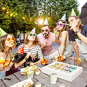 TOMNK 25pcs Cookie Boxes with Window, 16x11x2.5in Large Bakery Boxes for Treats, Desserts, Chocolate Covered Strawberries, Pies, Muffins, Donuts