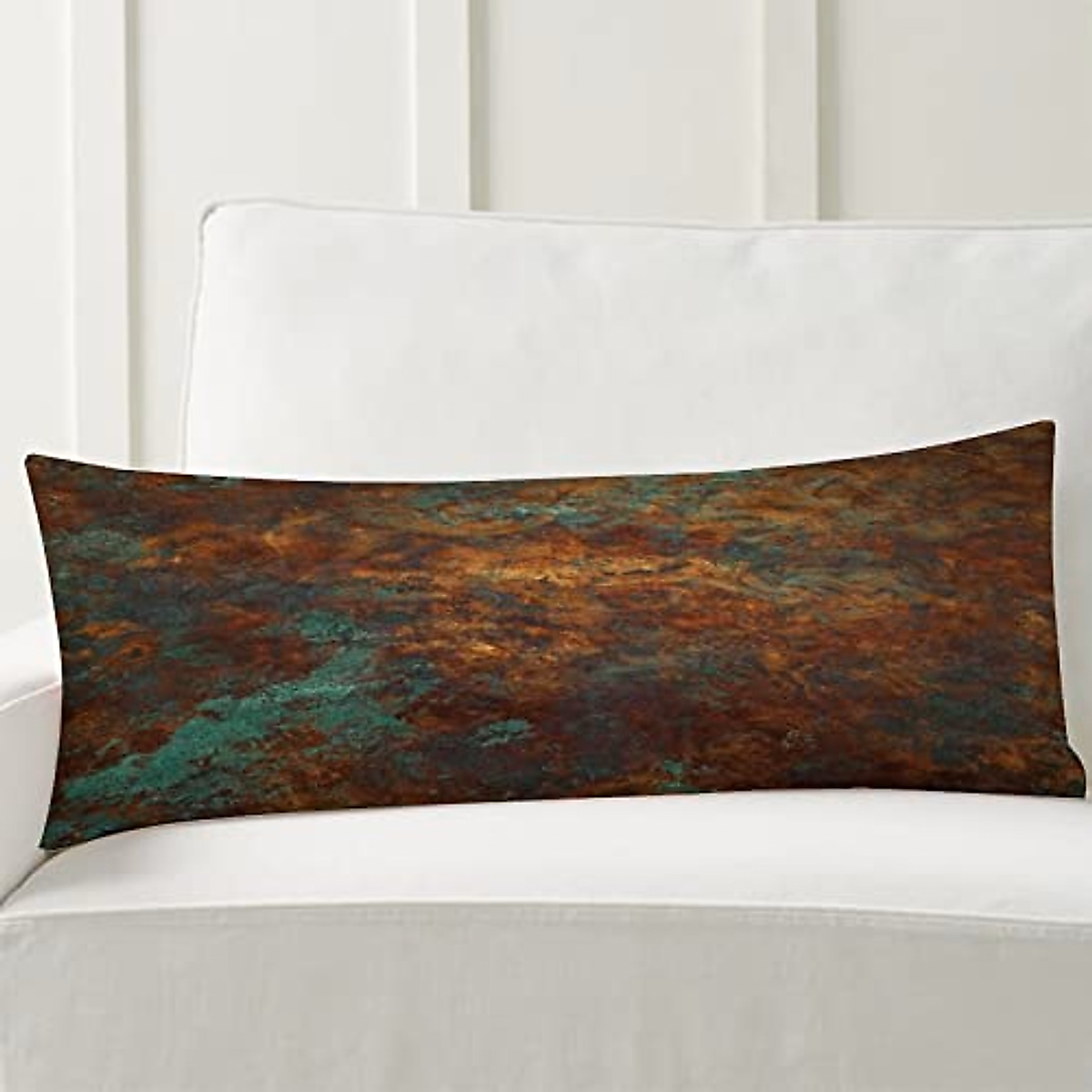 Body Pillow Cover,Beautiful Verdigris Oxidized Copper Background Printed Long Pillow Cases Protector with Zipper Decor Soft Large Covers Cushion for Beding,Couch,Sofa,Home Gift 20"x54"