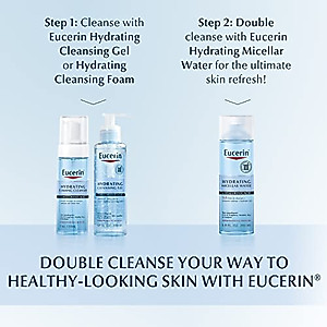 Eucerin Hydrating 3-in-1 Micellar Water, Formulated with Hyaluronic Acid, 6.8 Fl Oz Bottle