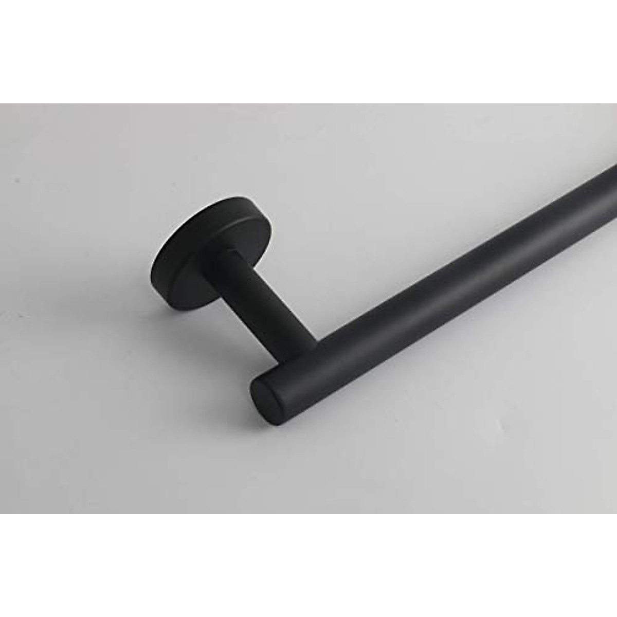 TocTen 16 inch Towel Rack for Bathroom + 4 Pack Towel Hooks Wall Mounted, Made of Thicken SUS304 Stainless Steel Material (Matte Black)