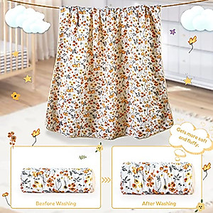 Baby Muslin Blanket - Cotton Crib Blankets for Toddlers, Soft Newborn Swaddle Receiving Blankets for Unisex Girls/Boys, Large Breathable Quilt, Nursing Cover and Kids Bed Blankets