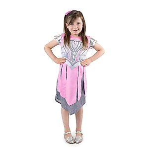 Little Adventures Warrior Princess Dress Up Costume (Medium Age 3-5) - Machine Washable Child Pretend Play and Party Dress with No Glitter