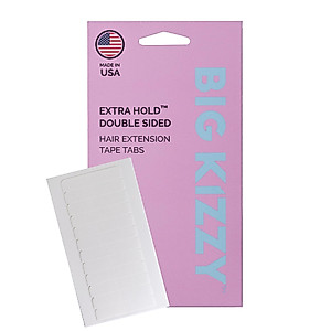 Big Kizzy Hair Extensions Tape - Extra Hold Double Sided - Fits Most Tape in Hair Extensions, 4cm x .8cm Tape for Extensions, Professional Extension Tape
