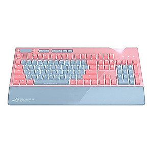 ASUS ROG Strix Flare Pnk (Cherry MX Brown) Limited Edition Mechanical Gaming Keyboard with Switches, Aura Sync RGB Lighting, Customizable Badge, USB Pass Through and Media CONTROLS