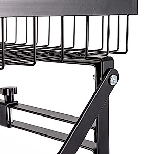 Folding Utility Cart Folding Hand Truck Foldable Cart with Wheels Foldable Collapsible Cart with Retractable Handle 2 Layer Folding Cart for Luggage/ Moving/ Office