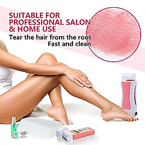 Roll-on Waxing Kit, Roll on Wax Kit for Women and Men, Wax Kit for Sensitive Skin, Wax Roller Kit with Wax Paper, Wax Warmer, Rose Roll Soft Wax, Pre-wax treatment and After-wax Treatment, Wax Kit for Hair Removal for Legs, Back, Arms, Chest, Bikini Area