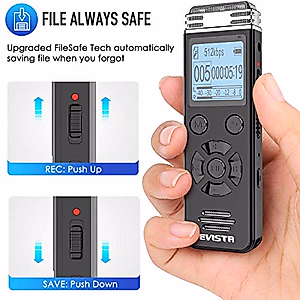40GB Digital Voice Recorder for Lectures Meetings - Portable Recording Devices with Playback, Line-in, Password, USB Rechargeable