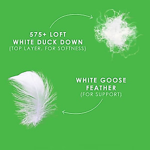 Canadian Down & Feather Co. - Down Perfect Feather Bed Queen Size - 255 TC Shell 100% Cotton Mattress Topper - Oeko TEX Certified