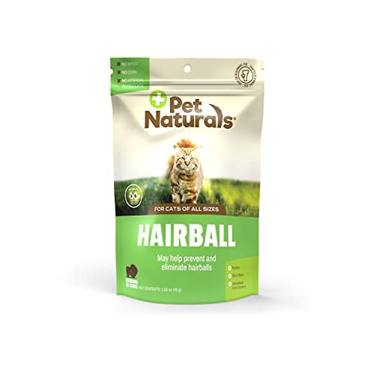 Pet Naturals Hairball for Cats with Omega 3, Chicken Flavor, 30 Chews - Can Help Eliminate Hairballs and Manage Excess Shedding - No Corn or Wheat