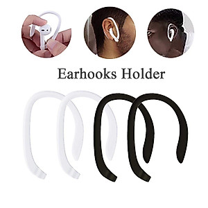 2 Pairs Ear Hooks Accessories Compatible with Apple AirPods 1 & 2 & 3 and Pro Sports Headset EarHooks Great with Cycling,Gym,Dancing,Running,Fishing and Other Sports (Black)