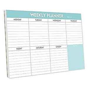 Weekly Planner Notepad - Tear Off Planning Pad with Daily Schedule & Calendar, 52 Sheets, 100gsm Paper, Undated Weekly To Do List Notepad, 10x7 in