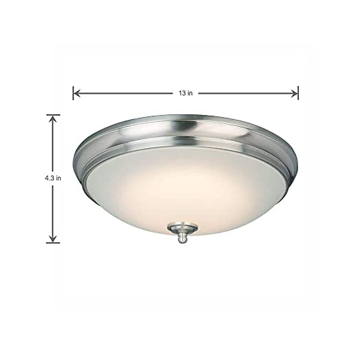 Hampton Bay Clifton 13 in. Brushed Nickel Selectable LED Flush Mount HUI8011LL-6/BN