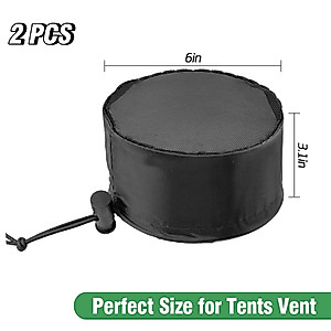 2Pcs Grow Tents Vent Cover- 6" Duct Filter Vent Cover- Grow Tents Vent Filter Cover with Elastic Band and Fixed Buckle to Dust-Proof for Plant Grow Tent Vent