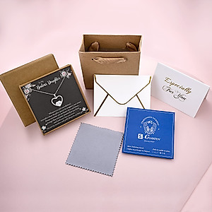 FERVENT LOVE Inspirational Gifts for Women, Daughter Birthday Gifts from Mom, Dainty Silver Heart Necklace for Women, FLN05B