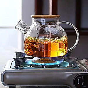 Hwagui - Glass Teapot With Infuser For Loose Tea And Blooming Tea, Heat Resistant Glass Teapot And Kettle For Stovetop, Perfect Tea Maker, 1000ml/33oz