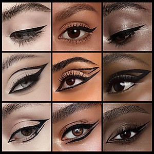 FOCALLURE Sadness Proof Precision Eyeliner,Sweatproof Eyeliner Pencil,Quick Drying,Smudge-proof,Long Lasting,Won't Slip Octagonal Grip,Ultra Fine Brush,BL01 OBSIDIAN